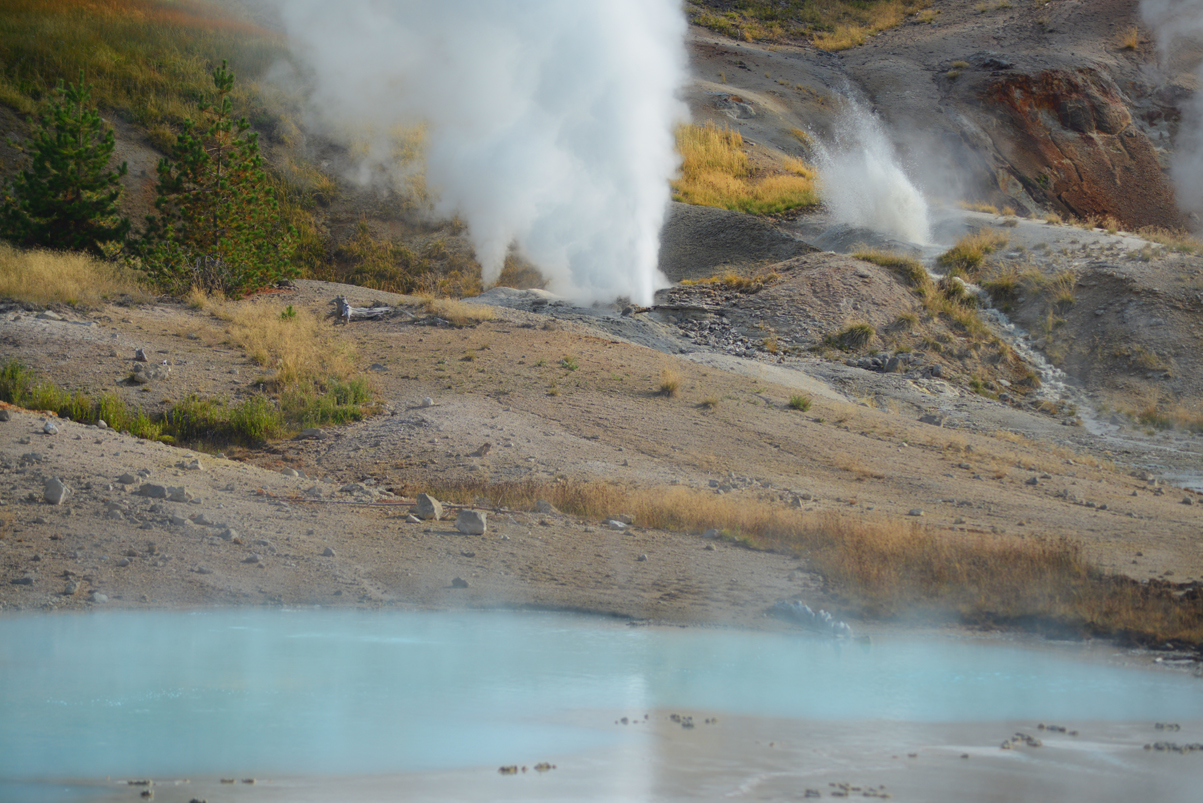 The Rare Ledge Geyser And The More Common Coalsack Geyser Erupt ...